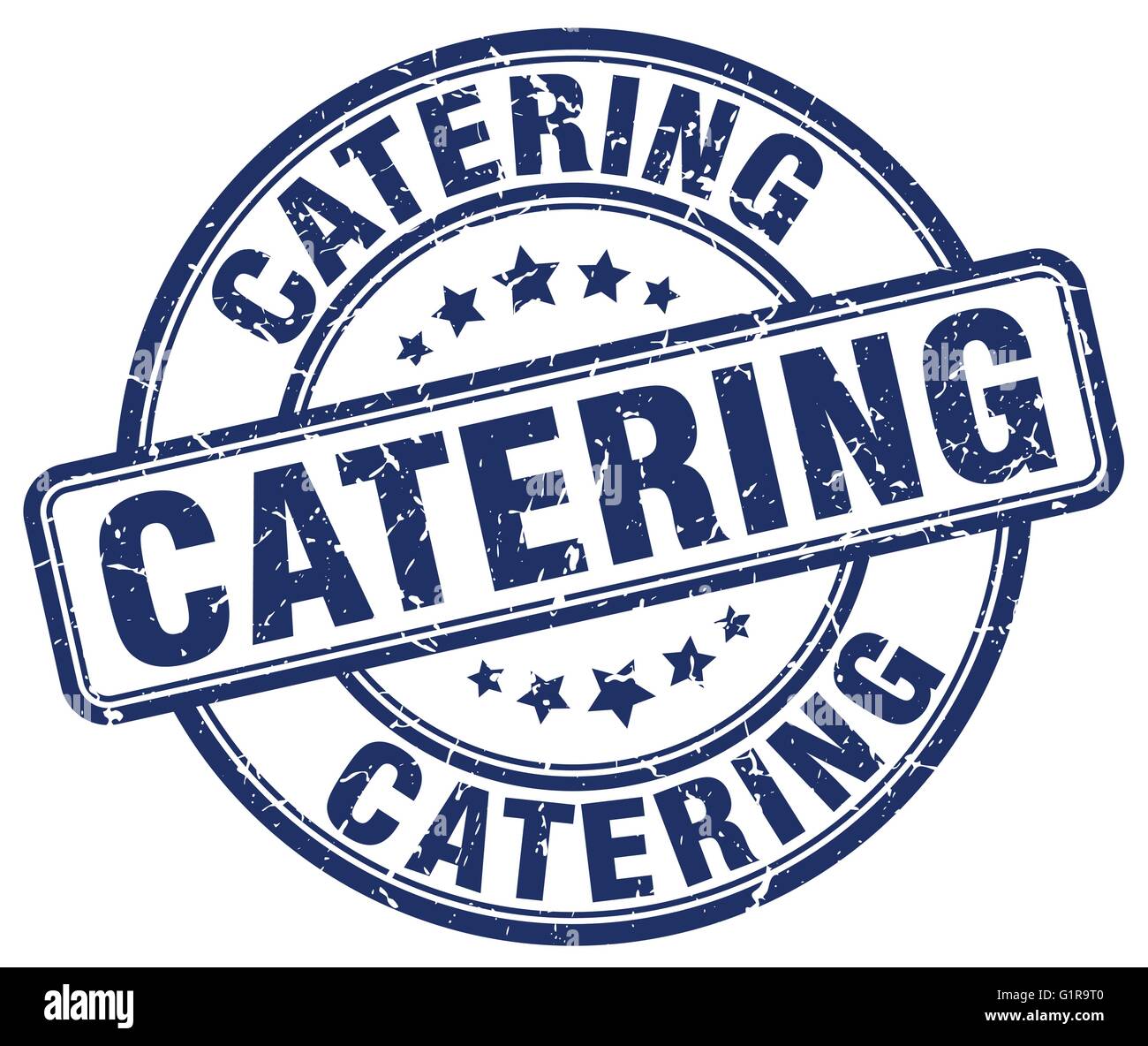 catering blue grunge round vintage rubber stamp Stock Vector Image ...