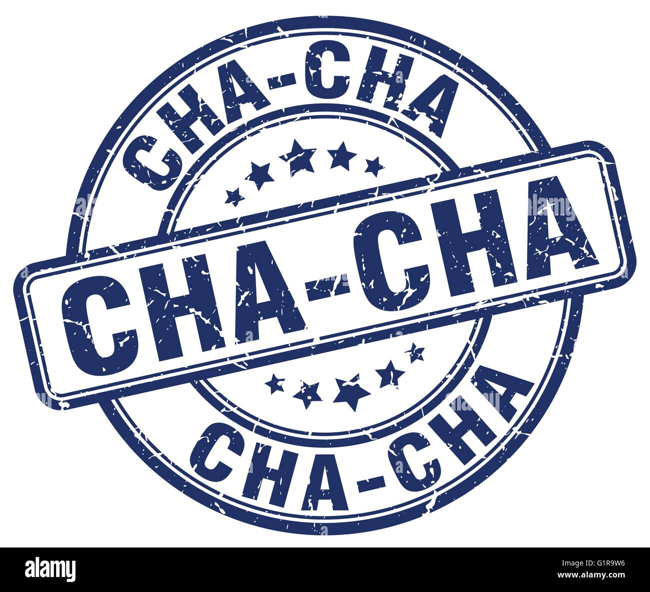 cha-cha blue grunge round vintage rubber stamp Stock Vector Image & Art ...