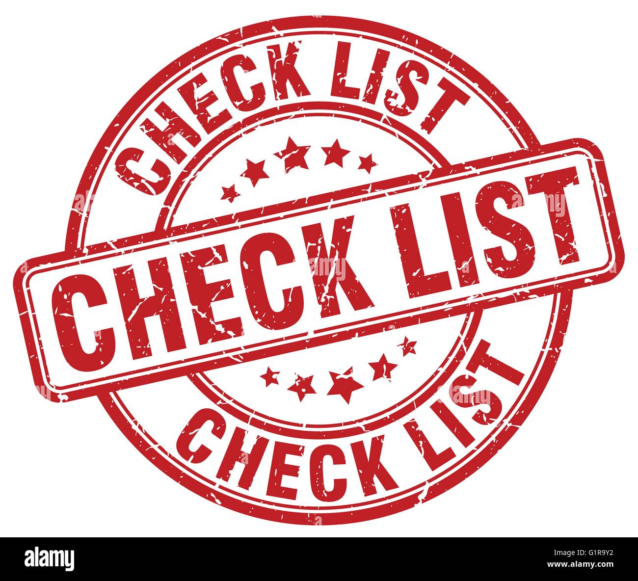 check list red grunge round vintage rubber stamp Stock Vector Image ...