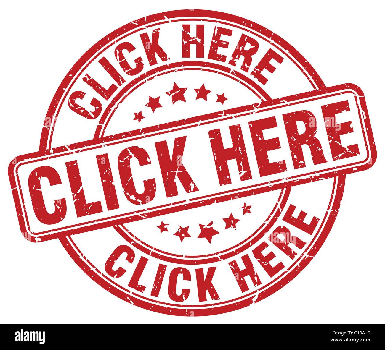 click here red grunge round vintage rubber stamp Stock Vector Image ...
