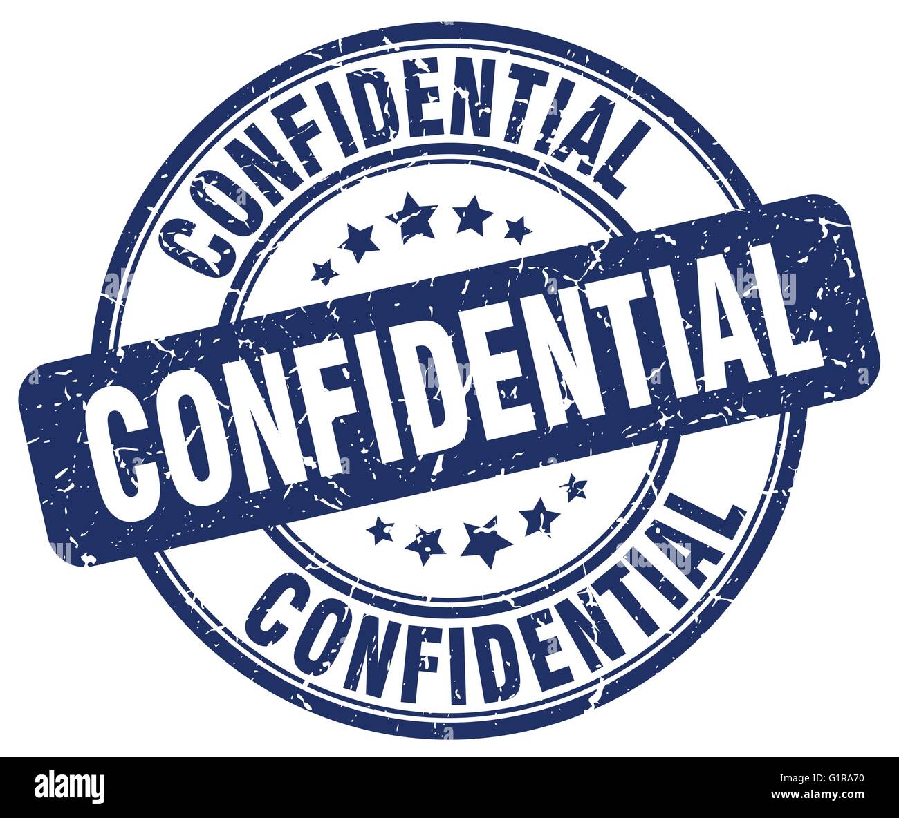 confidential blue grunge round vintage rubber stamp Stock Vector Image ...