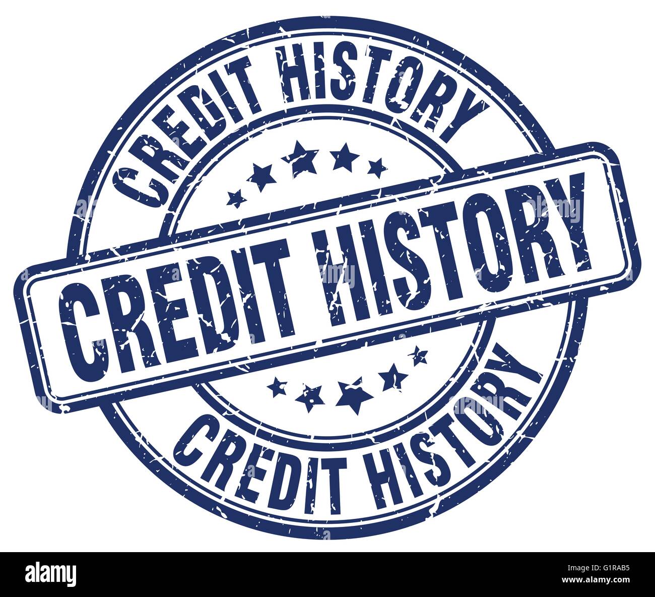 credit history blue grunge round vintage rubber stamp Stock Vector ...