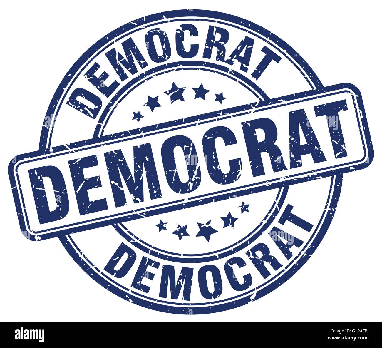 democrat blue grunge round vintage rubber stamp Stock Vector Image ...