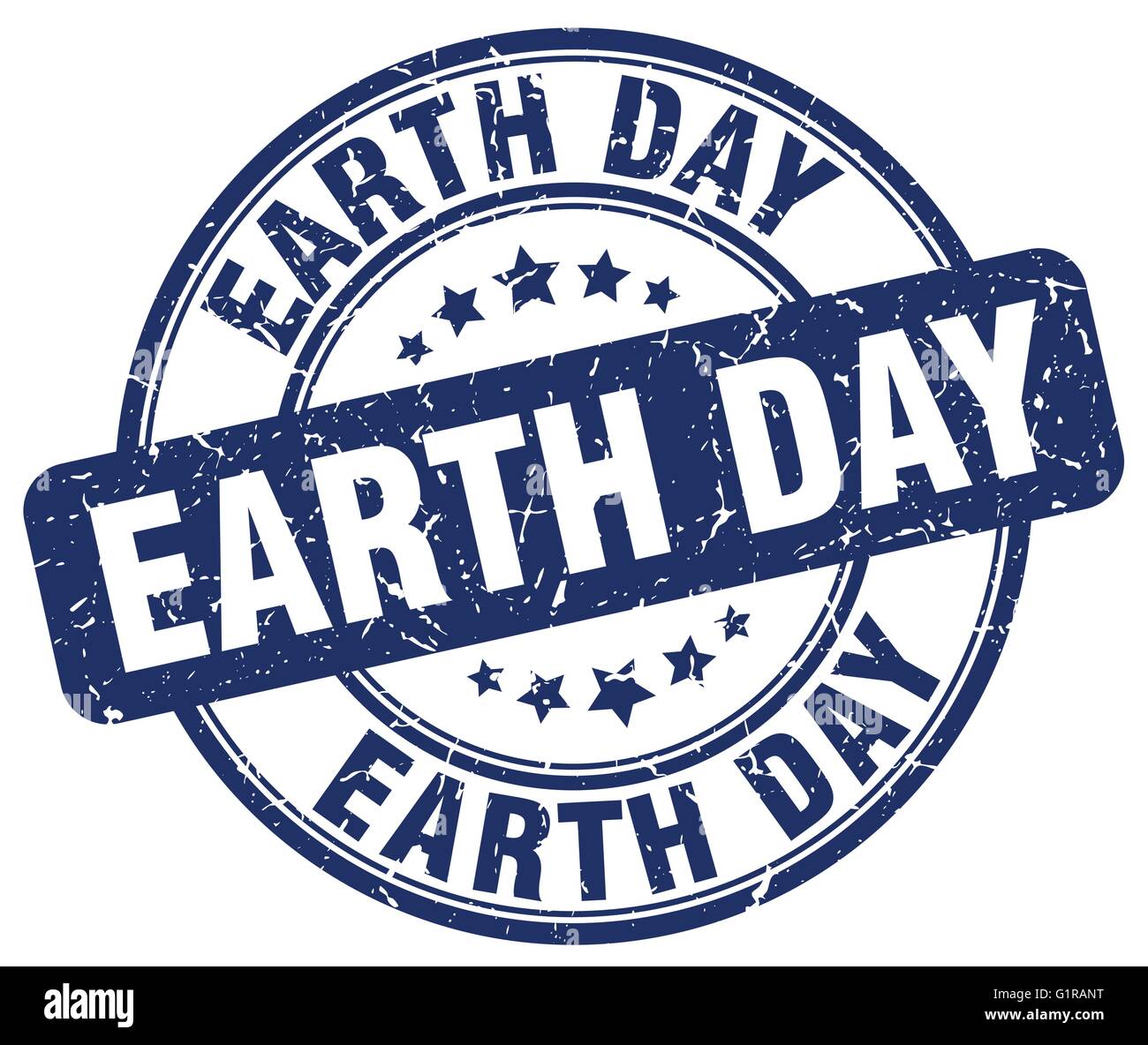 earth day blue grunge round vintage rubber stamp Stock Vector Image ...