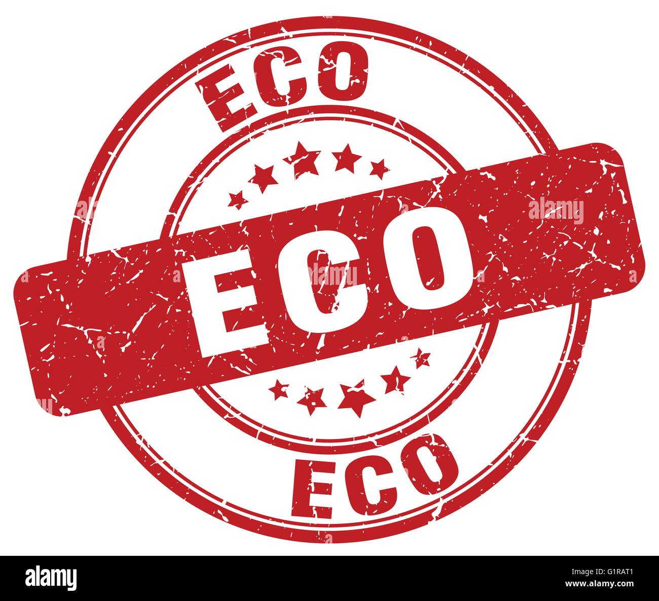 eco red grunge round vintage rubber stamp Stock Vector Image & Art - Alamy