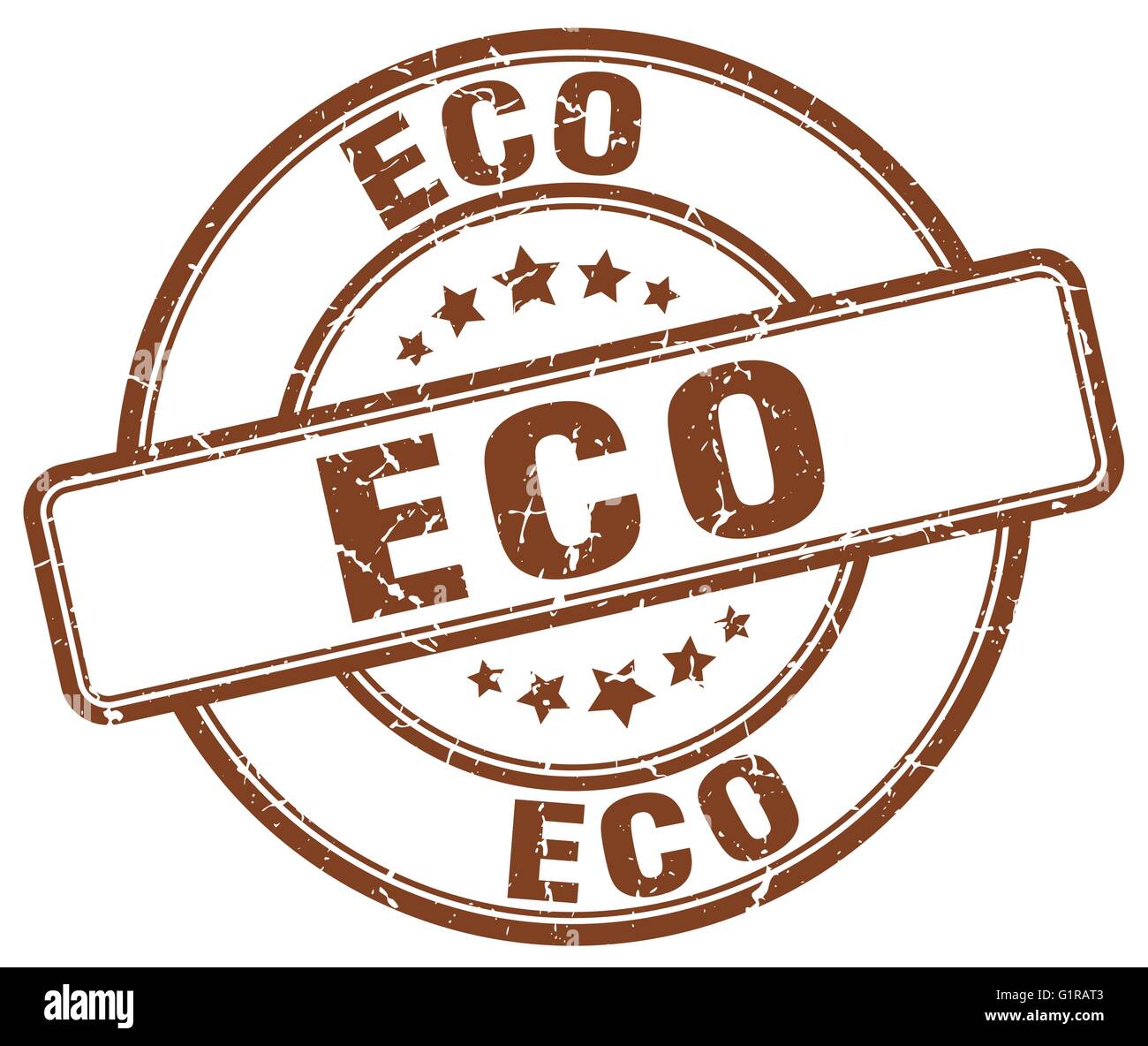 eco brown grunge round vintage rubber stamp Stock Vector Image & Art ...