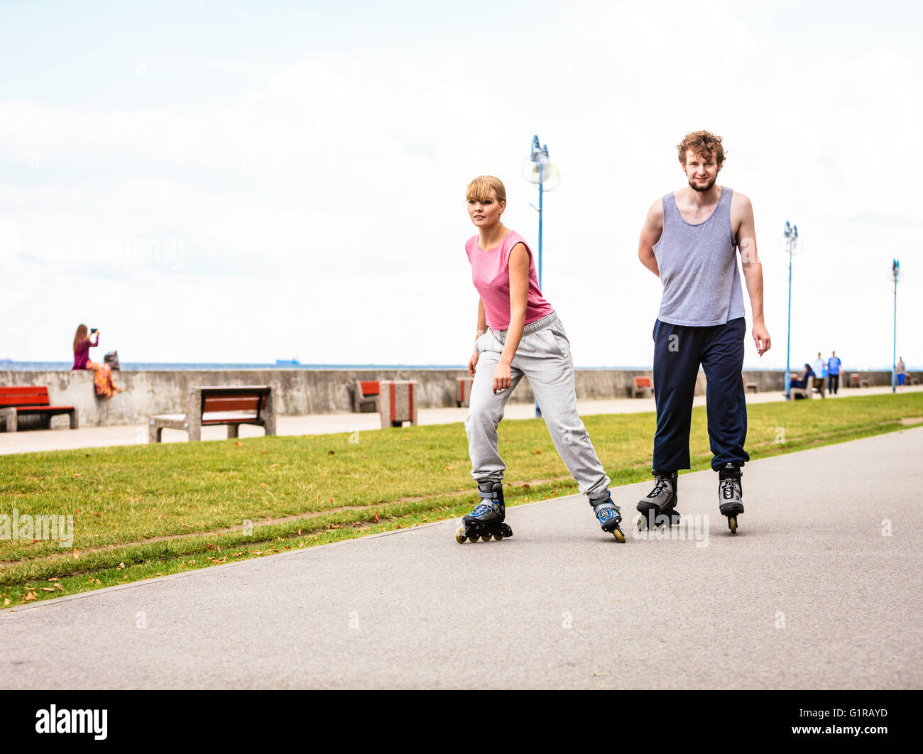 Outdoors activities sport and free time. Summertime exercising and ...
