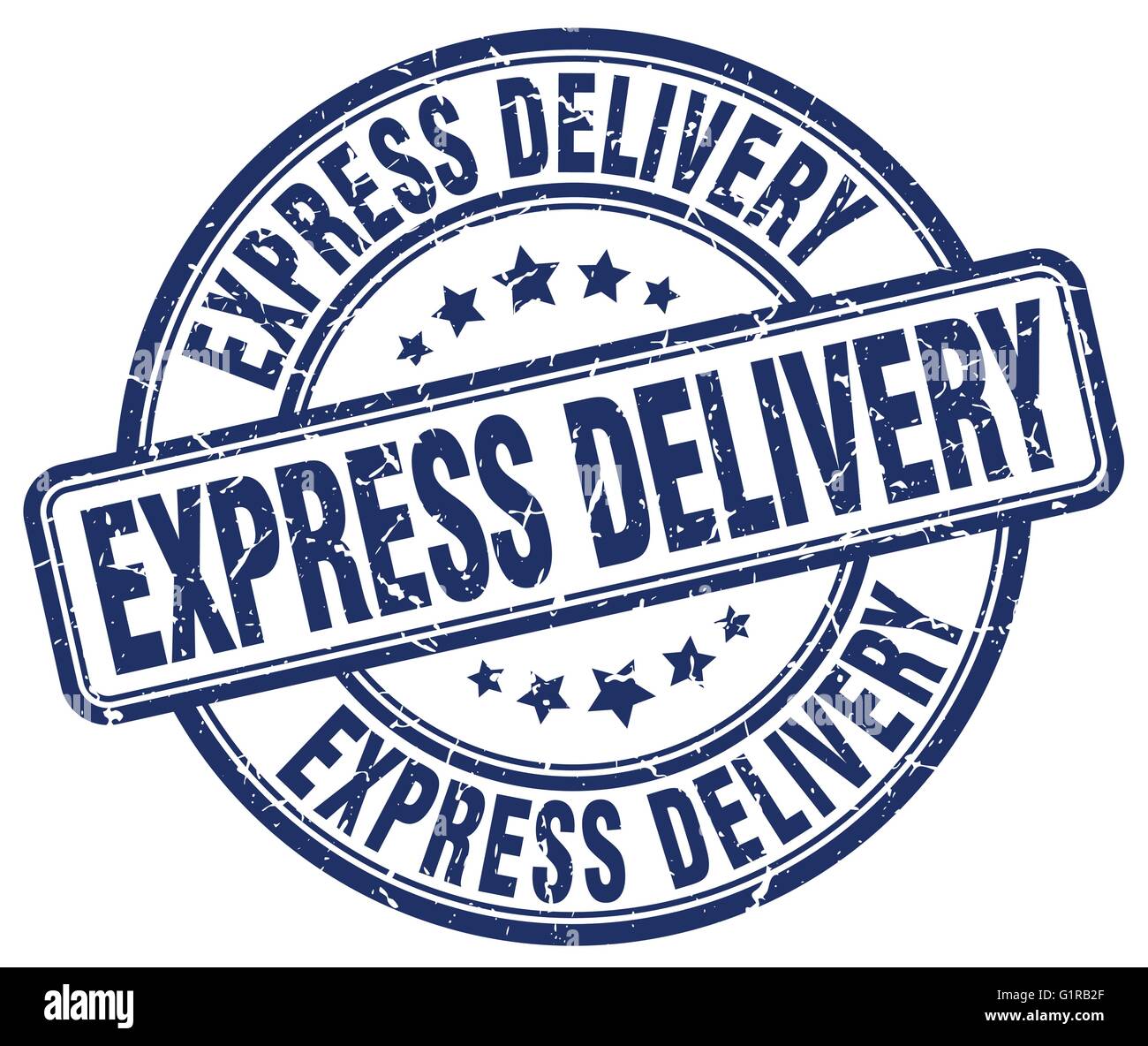 express delivery blue grunge round vintage rubber stamp Stock Vector ...