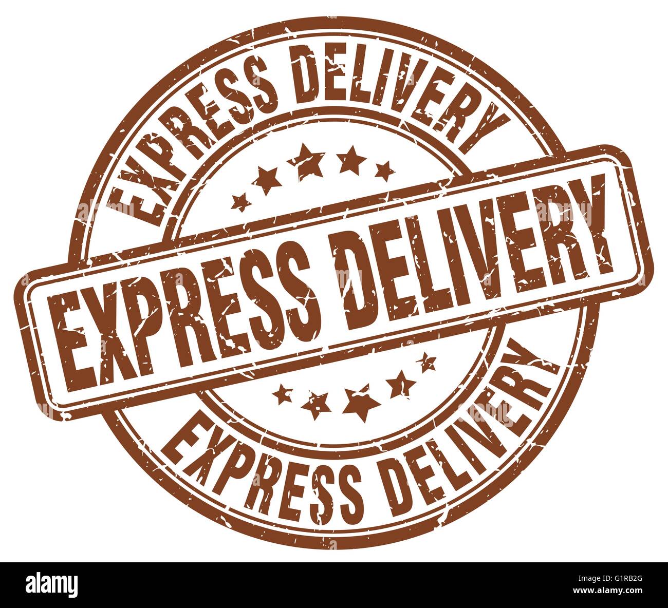 express delivery brown grunge round vintage rubber stamp Stock Vector ...