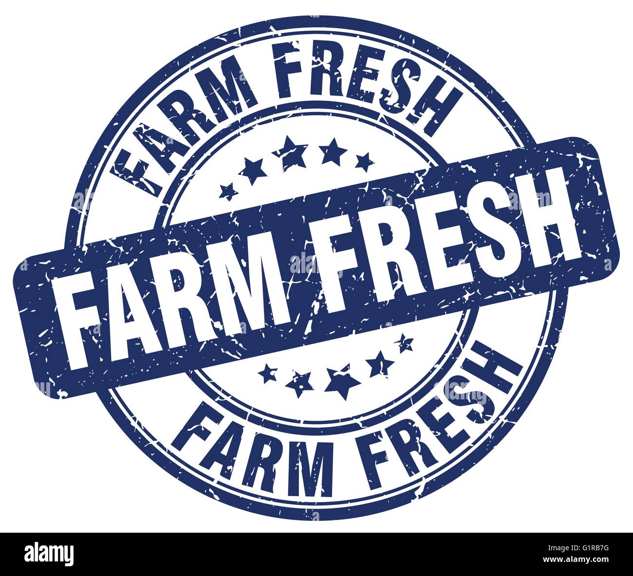 farm fresh blue grunge round vintage rubber stamp Stock Vector Image ...