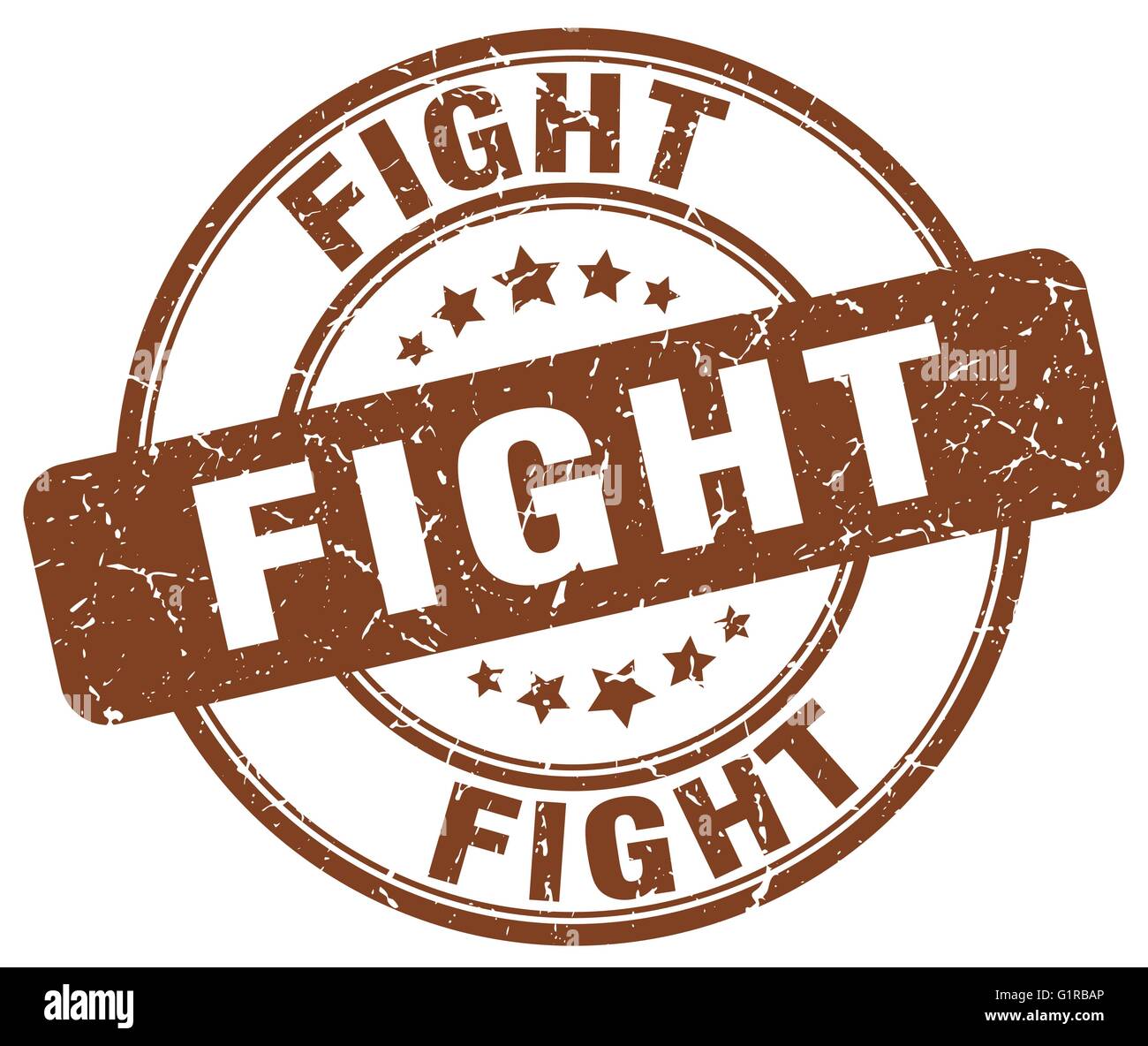 fight brown grunge round vintage rubber stamp Stock Vector Image & Art ...