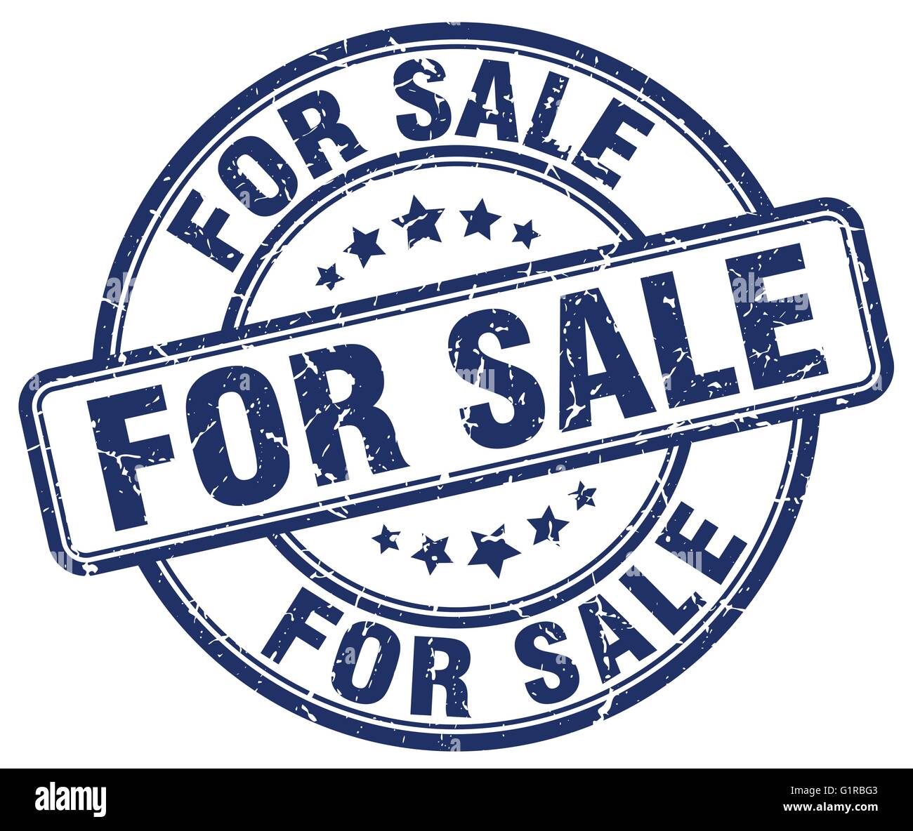 for sale blue grunge round vintage rubber stamp Stock Vector Image ...