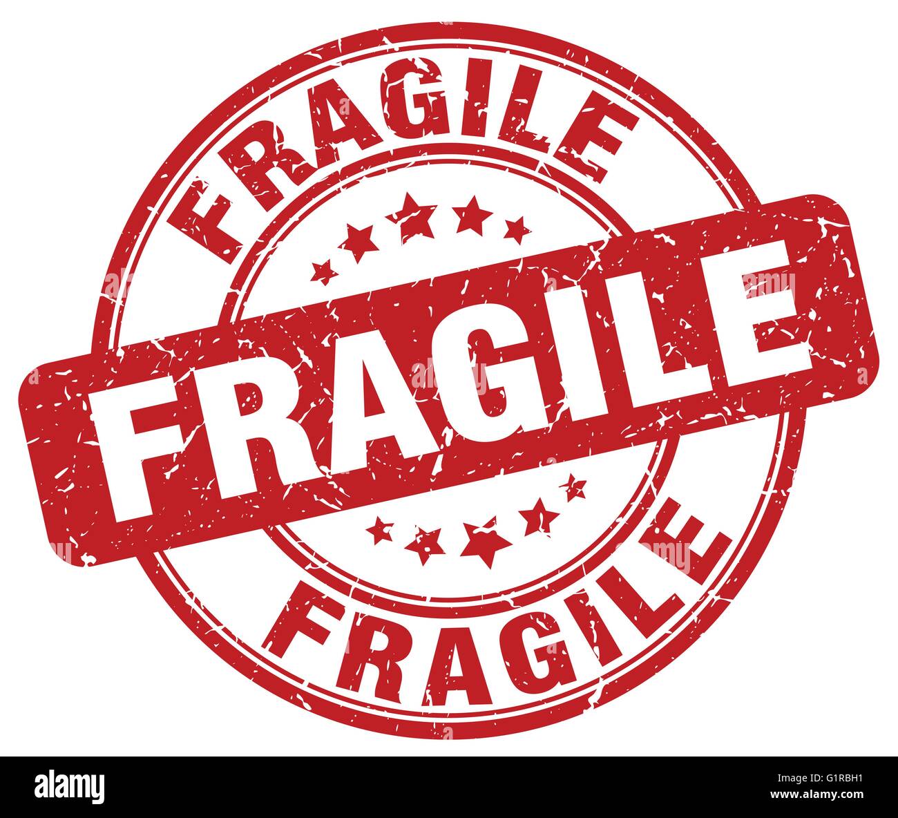 fragile red grunge round vintage rubber stamp Stock Vector Image & Art ...