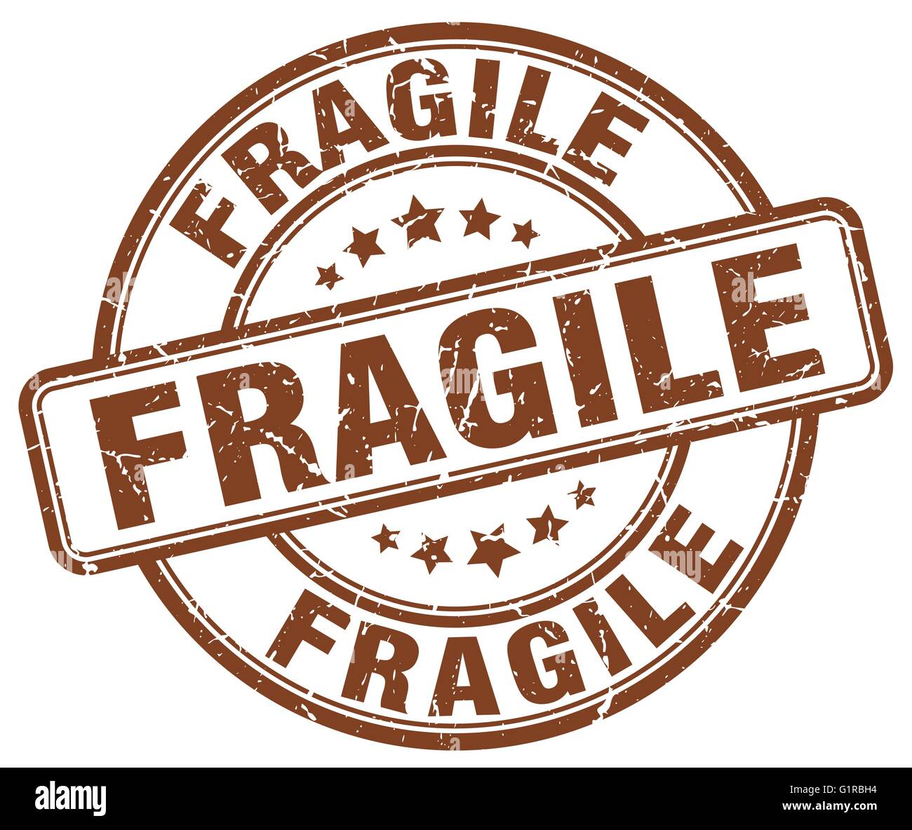 fragile brown grunge round vintage rubber stamp Stock Vector Image ...