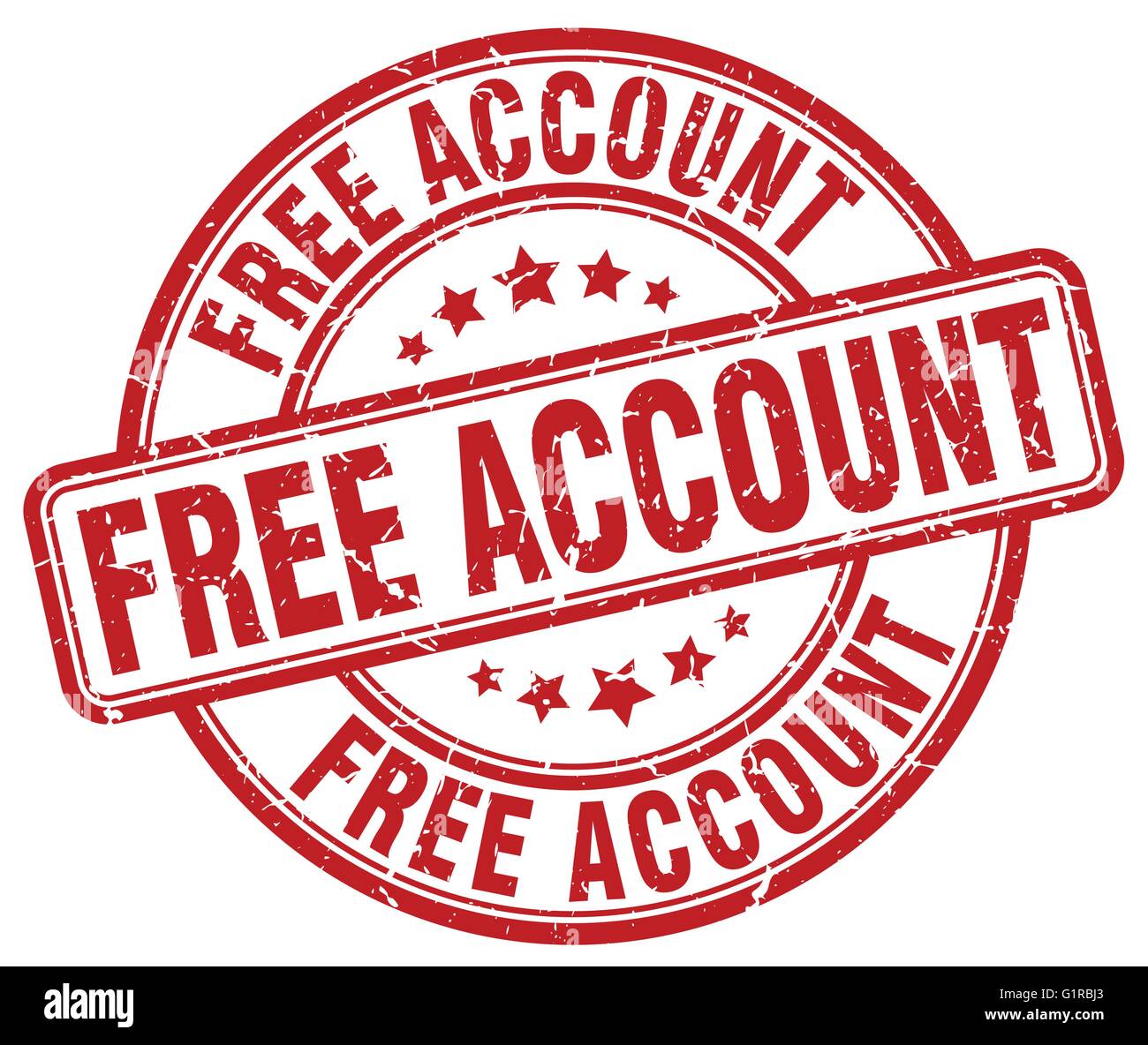 free account red grunge round vintage rubber stamp Stock Vector Image ...