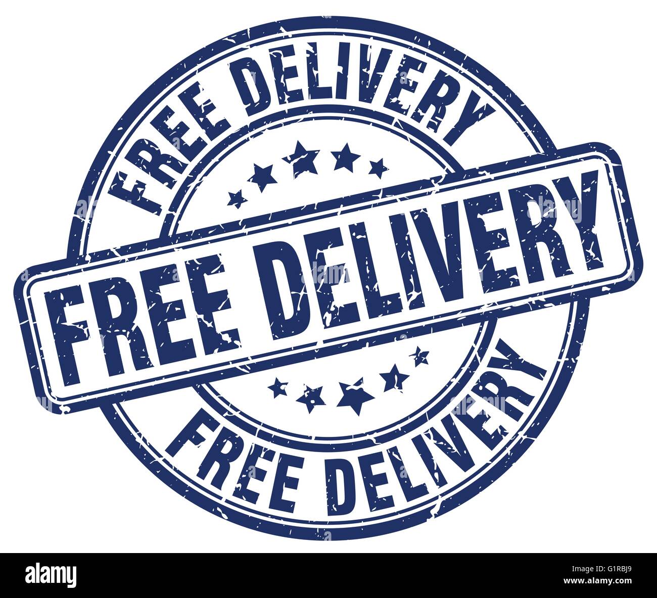 free delivery blue grunge round vintage rubber stamp Stock Vector Image ...
