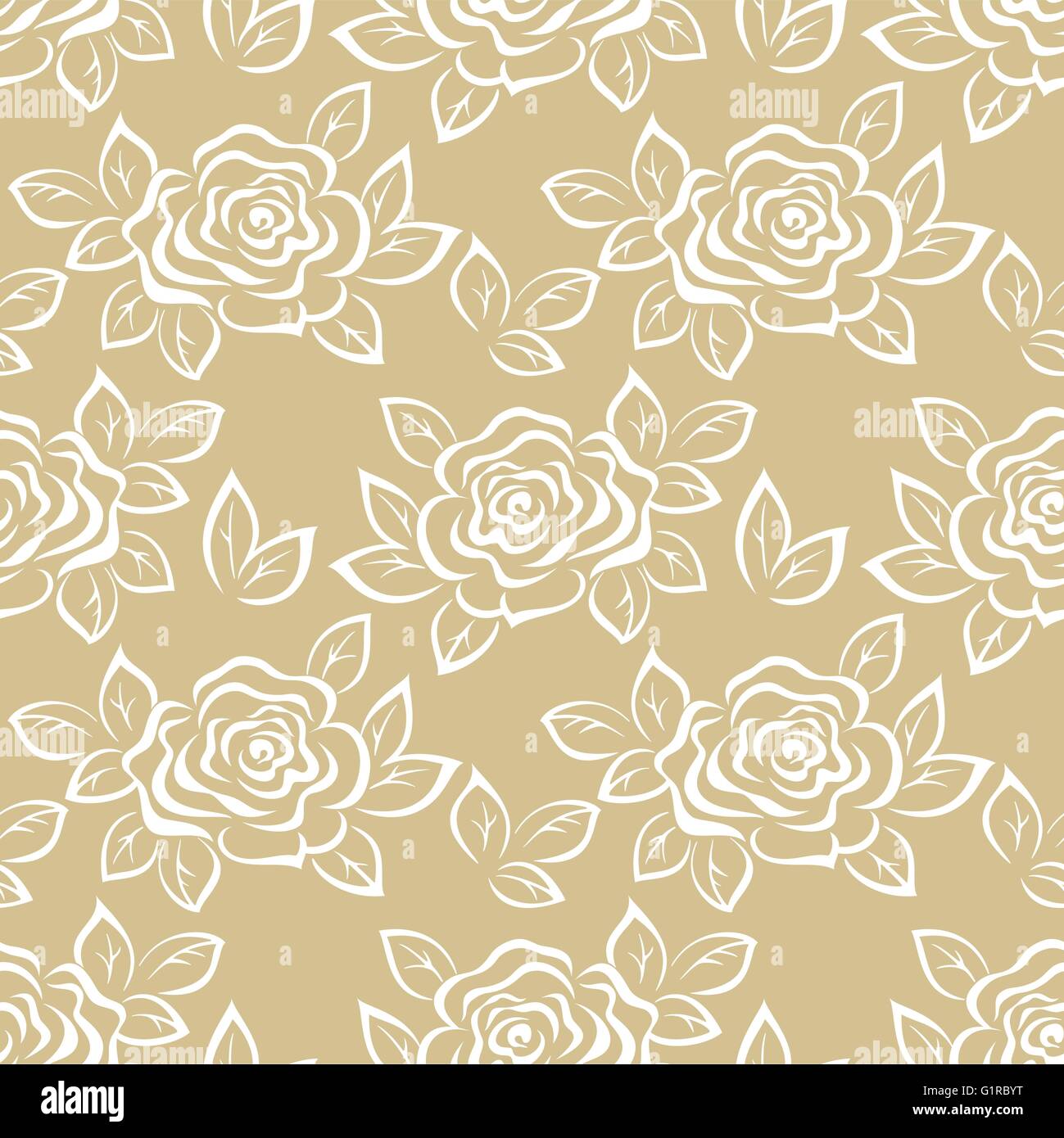Seamless, Flowers Rose Contours Stock Vector Image & Art - Alamy