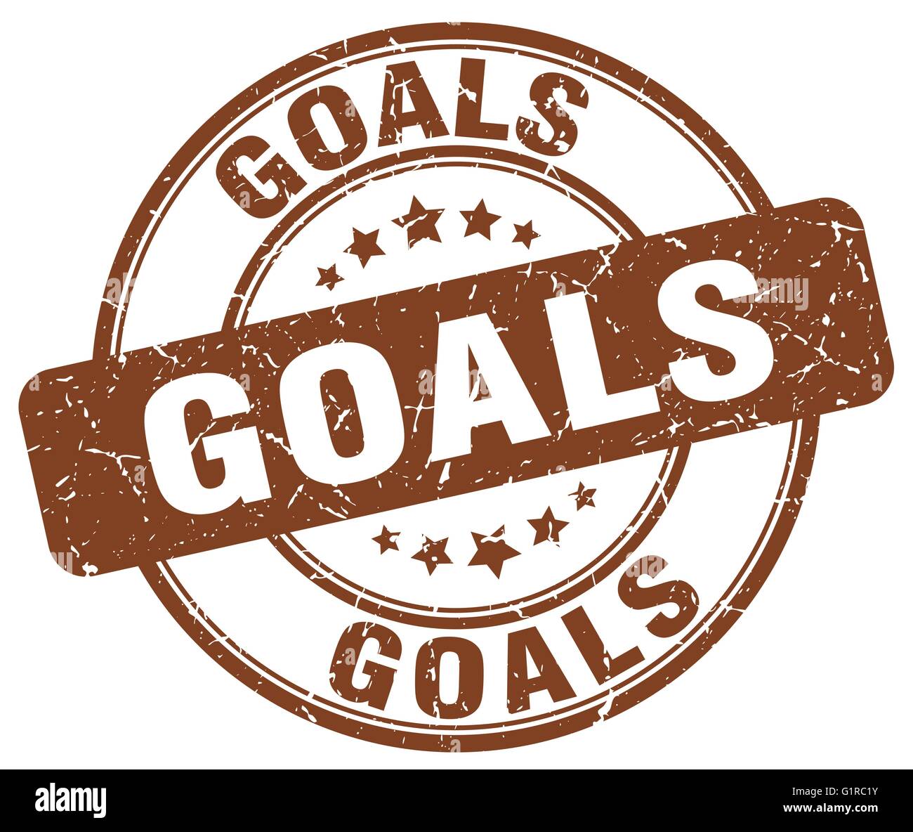goals brown grunge round vintage rubber stamp Stock Vector Image & Art ...