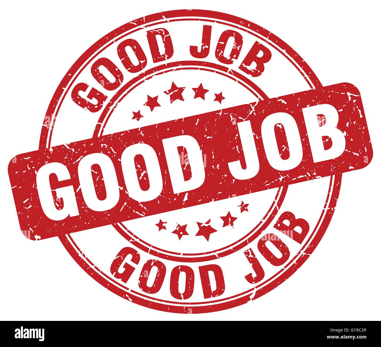 Good job grunge round red hi-res stock photography and images - Alamy