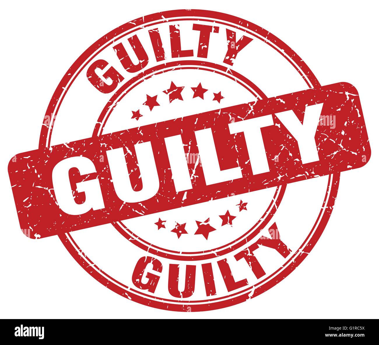 guilty red grunge round vintage rubber stamp Stock Vector Image & Art ...