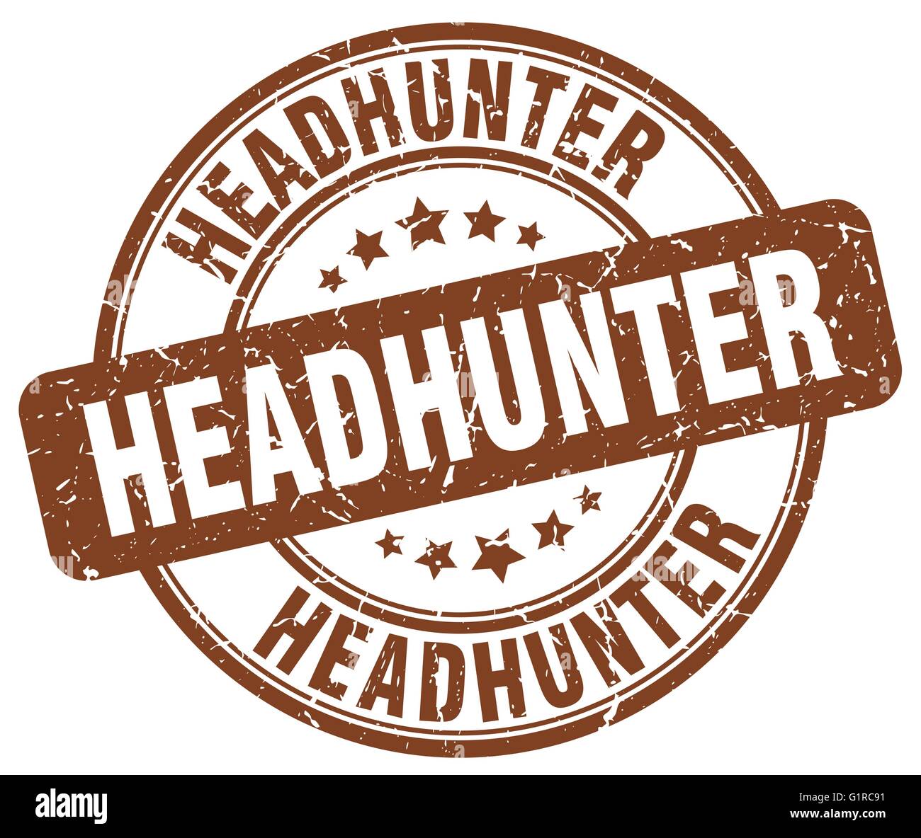 headhunter brown grunge round vintage rubber stamp Stock Vector Image ...