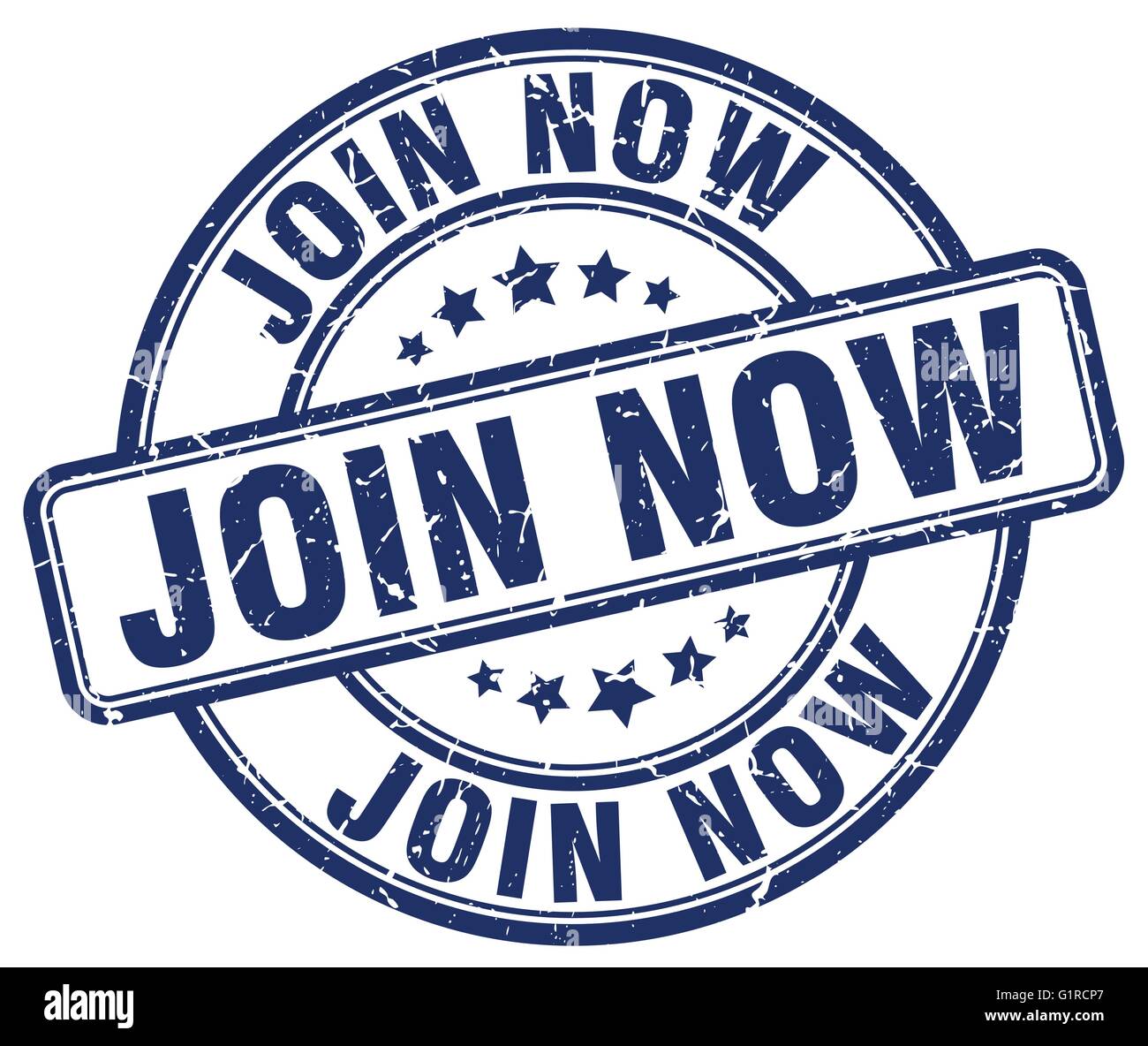 join now blue grunge round vintage rubber stamp Stock Vector Image ...