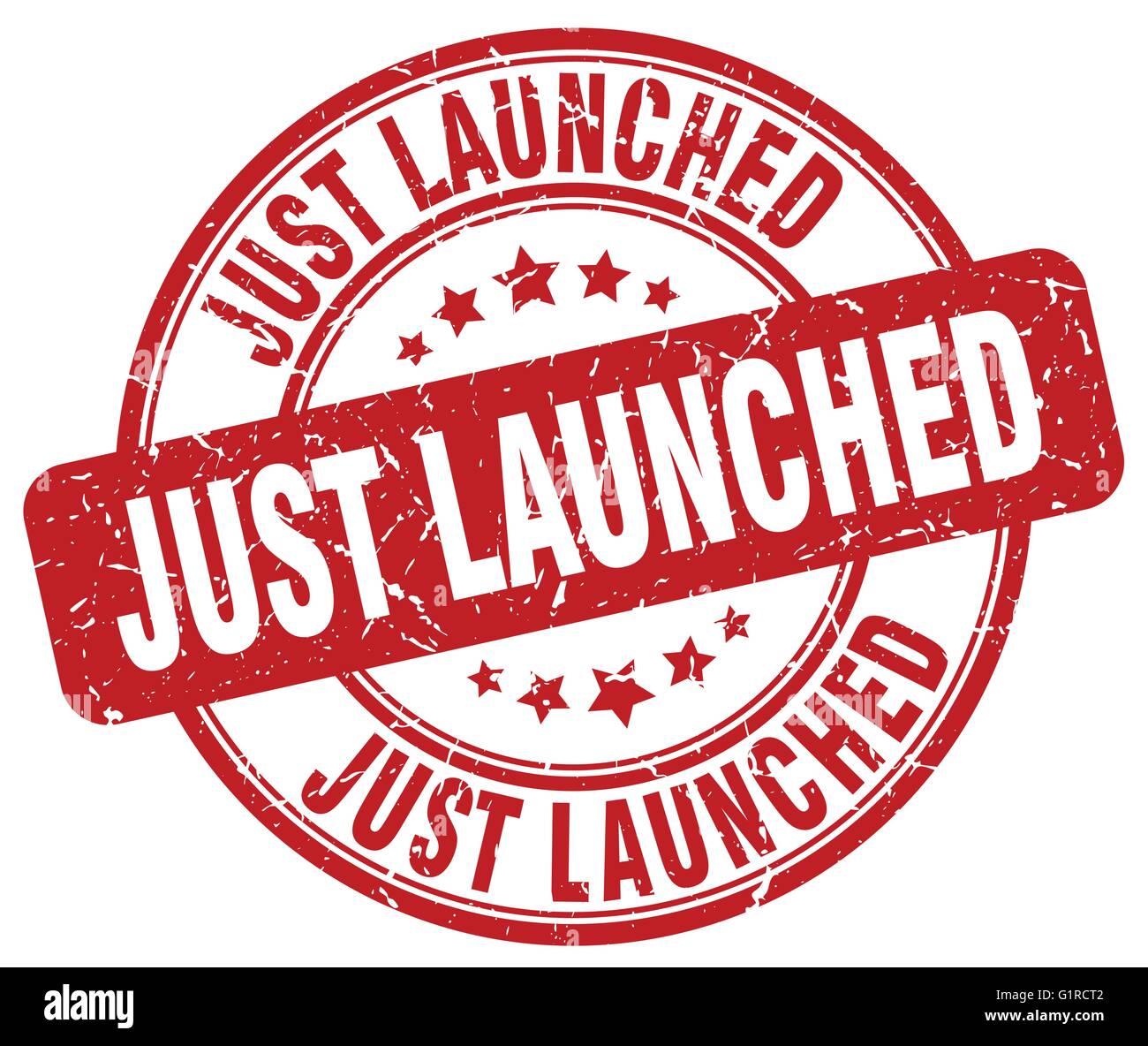 just launched red grunge round vintage rubber stamp Stock Vector Image & Art - Alamy