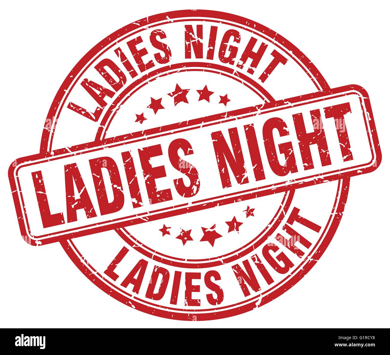 ladies night red grunge round vintage rubber stamp Stock Vector Image ...