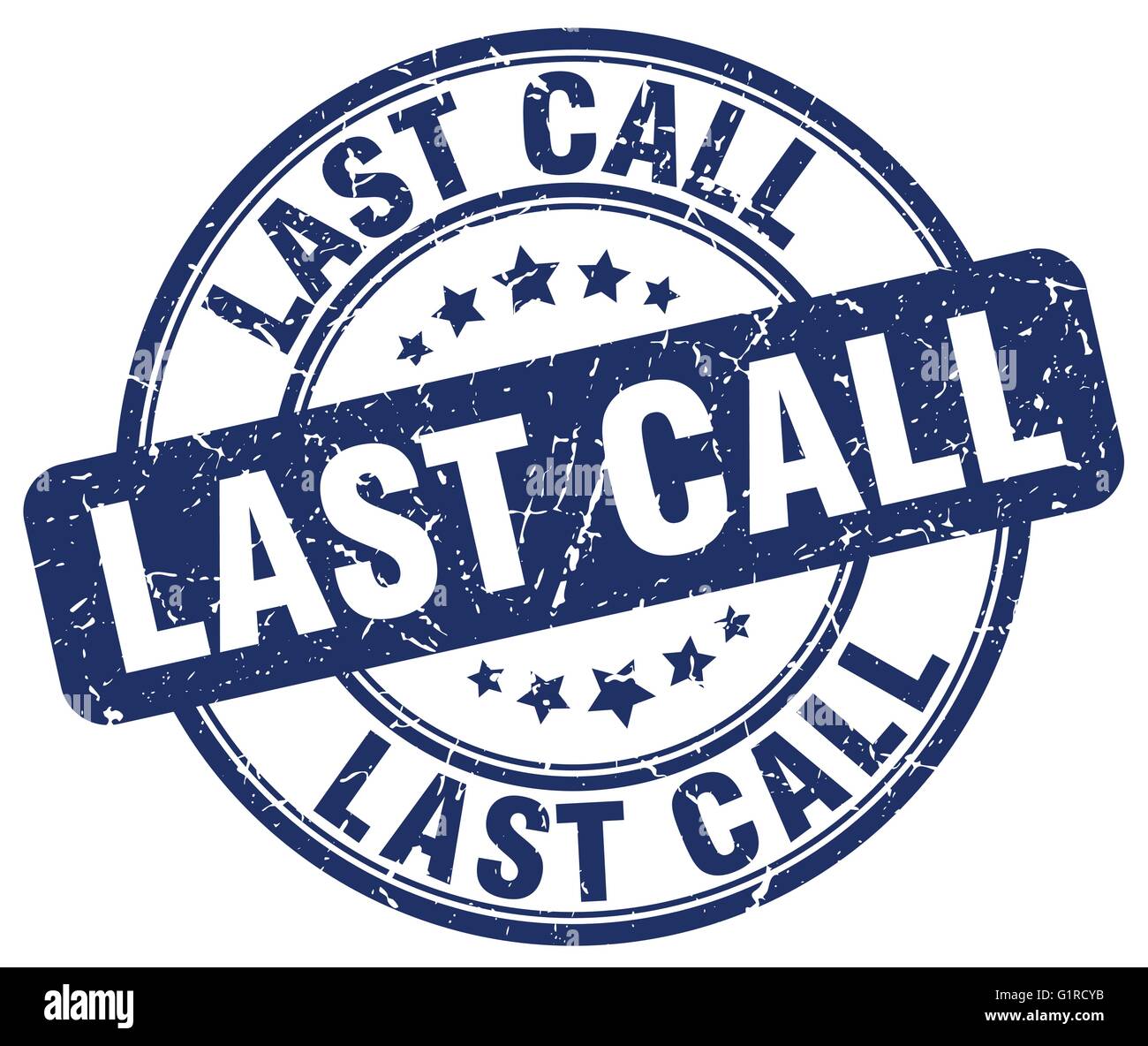 last call blue grunge round vintage rubber stamp Stock Vector Image ...