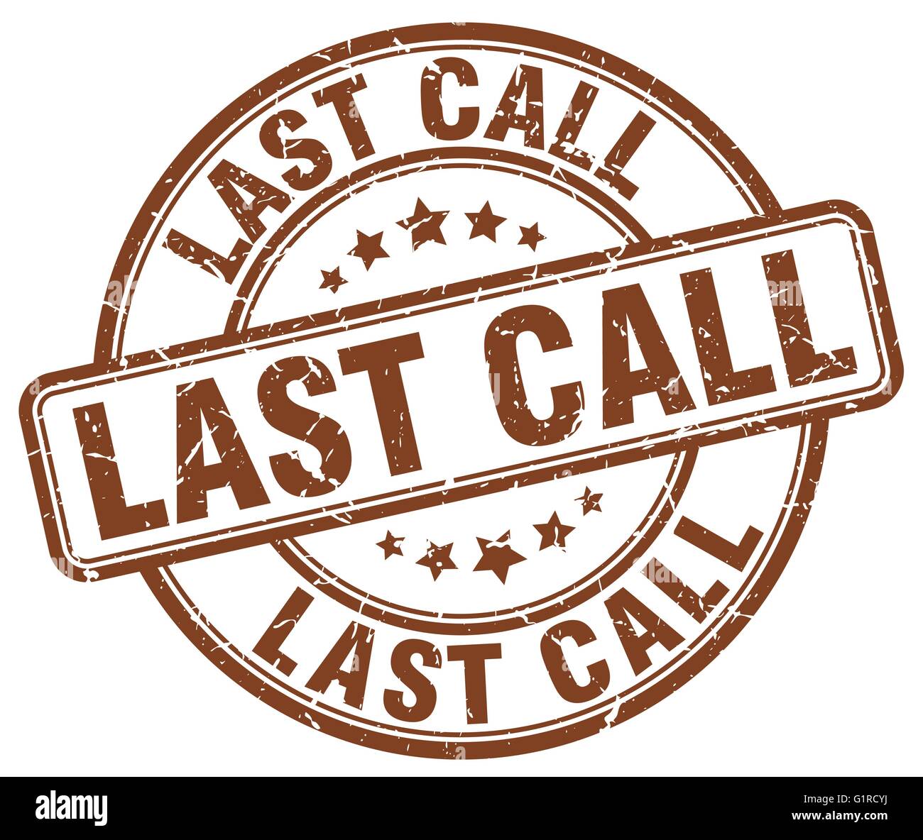 last call brown grunge round vintage rubber stamp Stock Vector Image ...