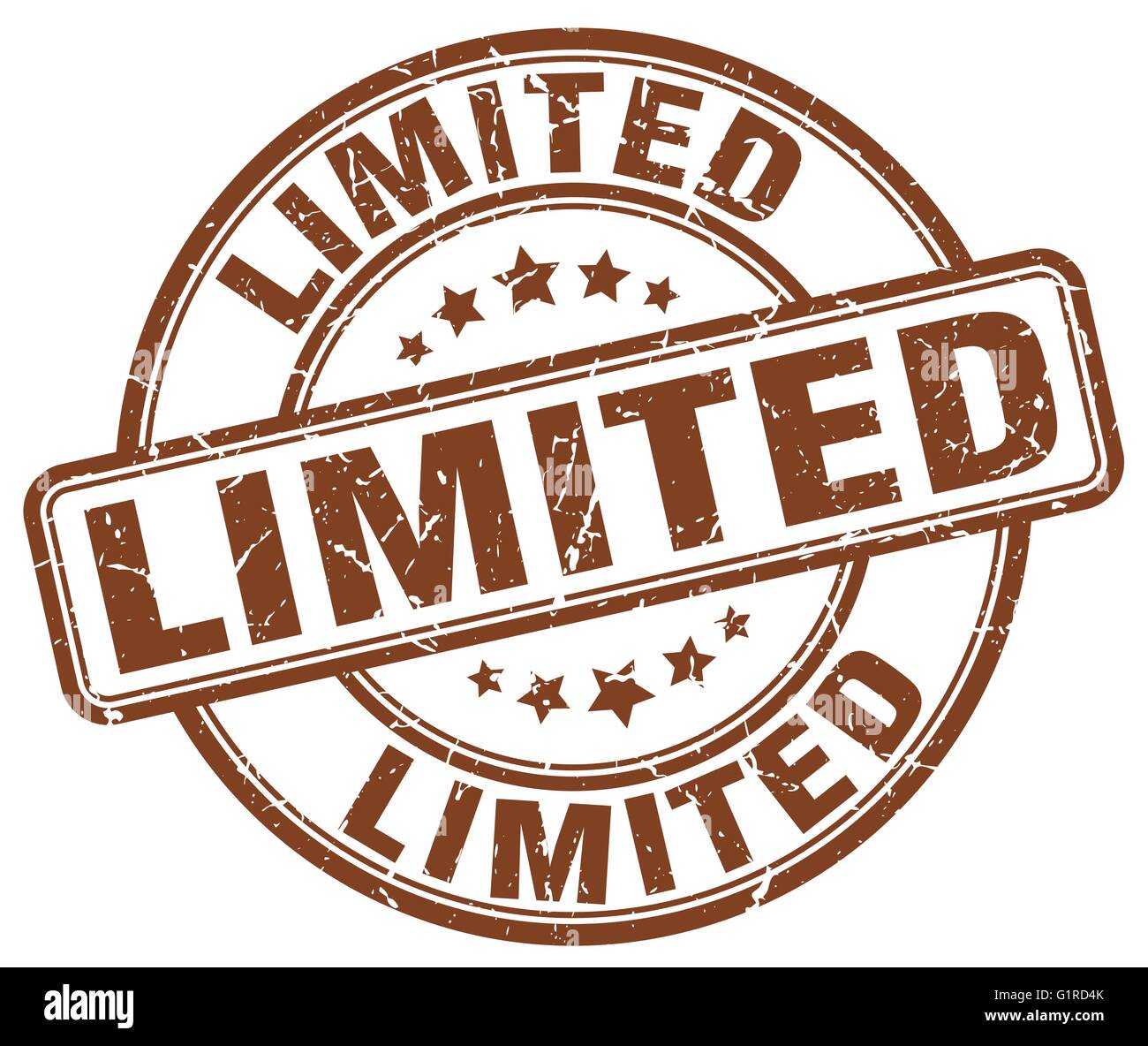 limited brown grunge round vintage rubber stamp Stock Vector Image ...