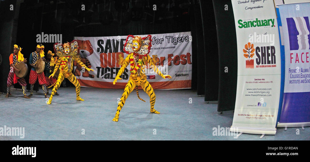Tiger Mask Dance by local tribals from Simlipal Tiger Reserve ...