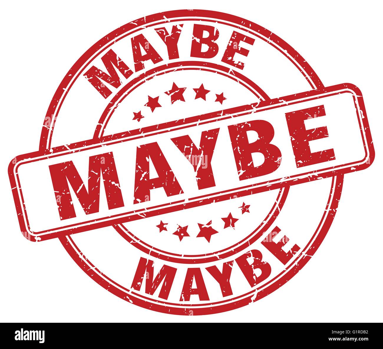 maybe red grunge round vintage rubber stamp Stock Vector Image & Art ...