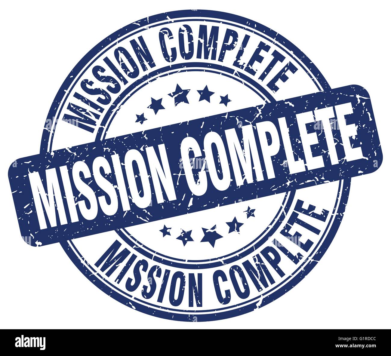 Mission complete blue round hi-res stock photography and images - Alamy