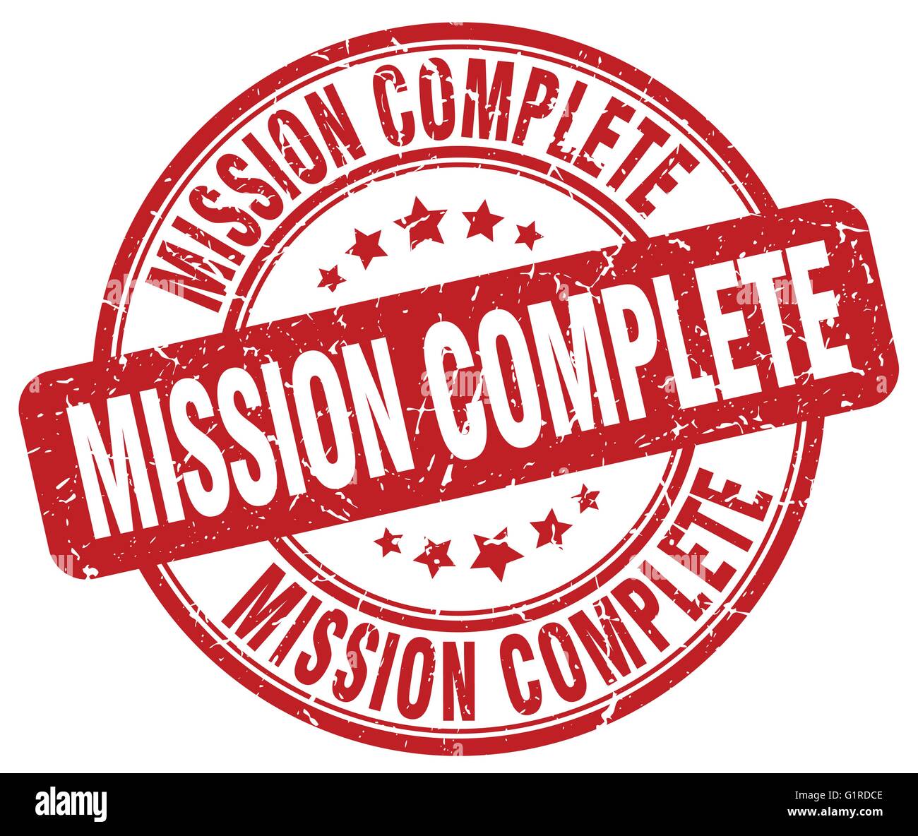 Mission complete red round grunge hi-res stock photography and images ...