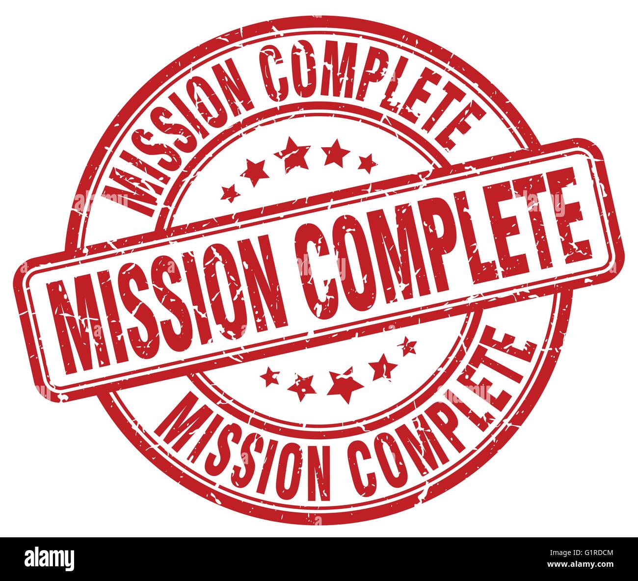 Mission complete red round grunge hi-res stock photography and images ...