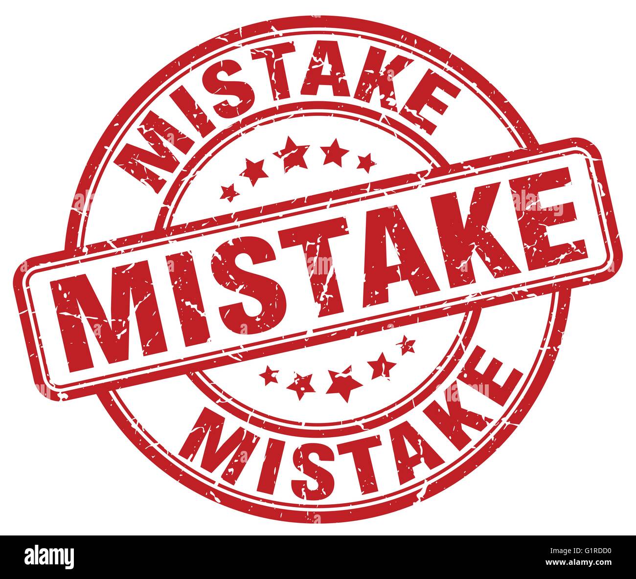 mistake red grunge round vintage rubber stamp Stock Vector Image & Art ...