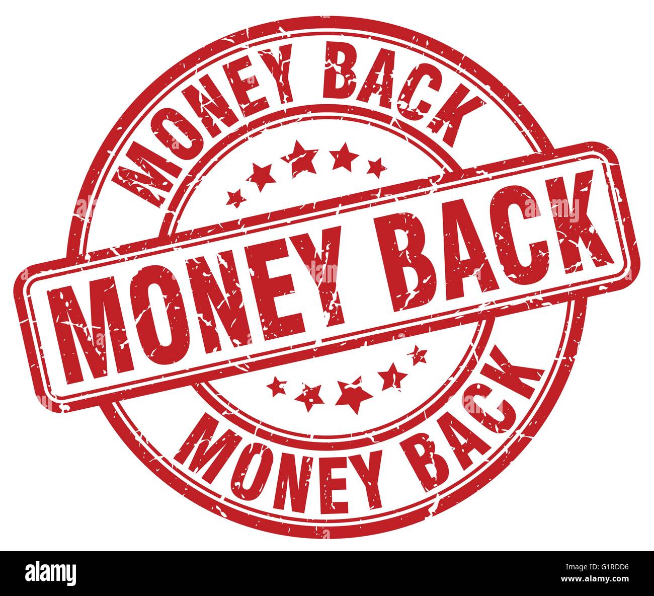 money back red grunge round vintage rubber stamp Stock Vector Image ...