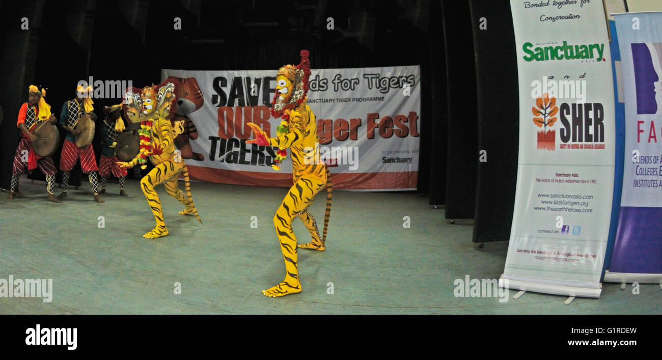 Tiger Mask Dance by local tribals from Simlipal Tiger Reserve ...
