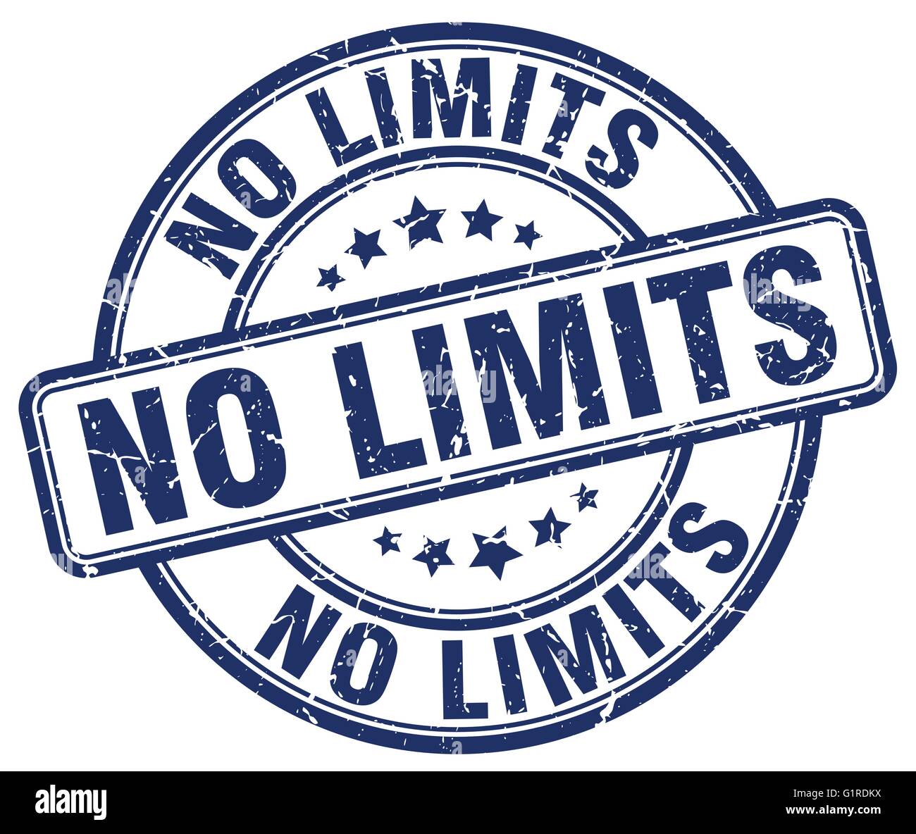 no limits blue grunge round vintage rubber stamp Stock Vector Image ...