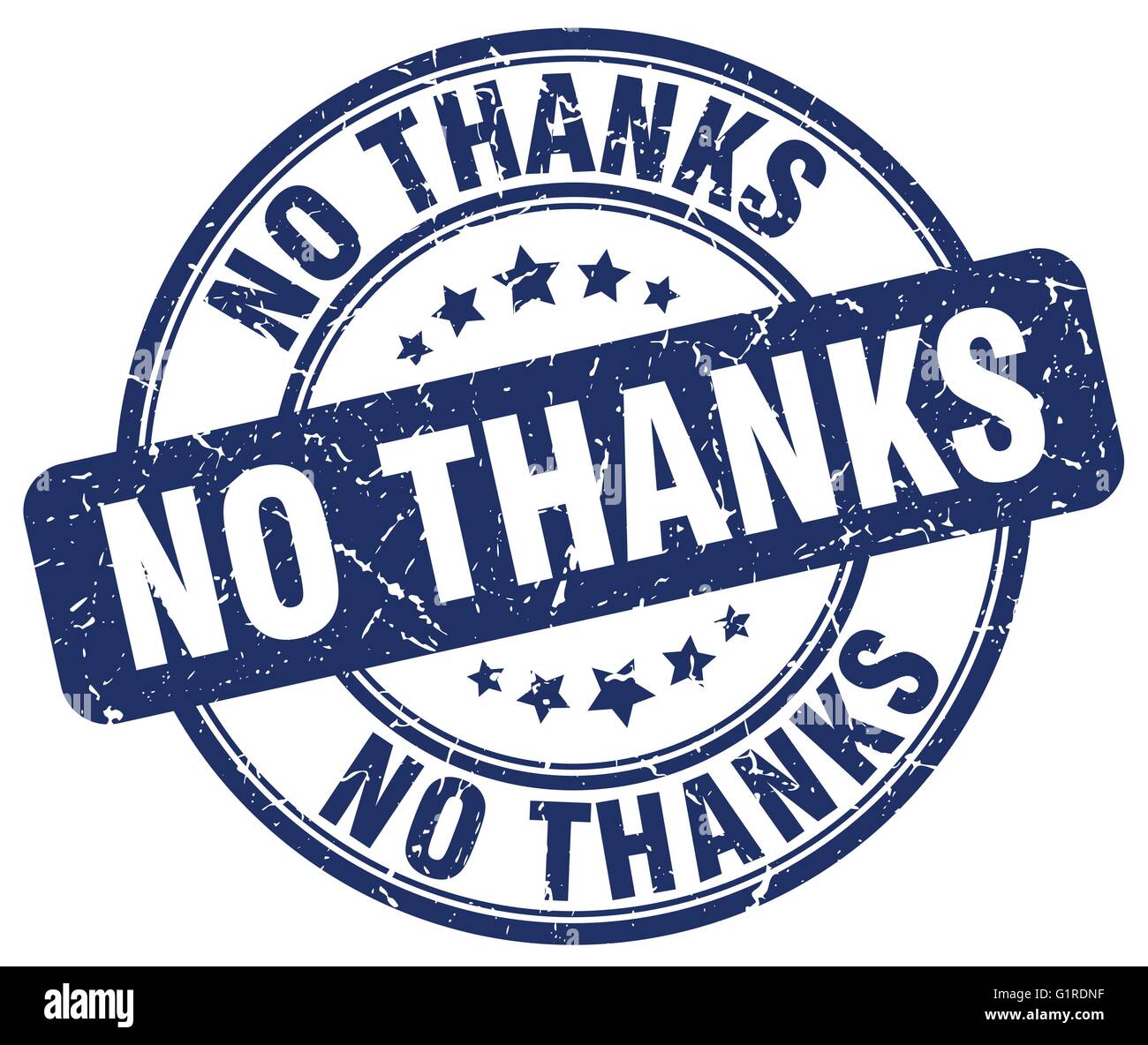 no thanks blue grunge round vintage rubber stamp Stock Vector Image ...