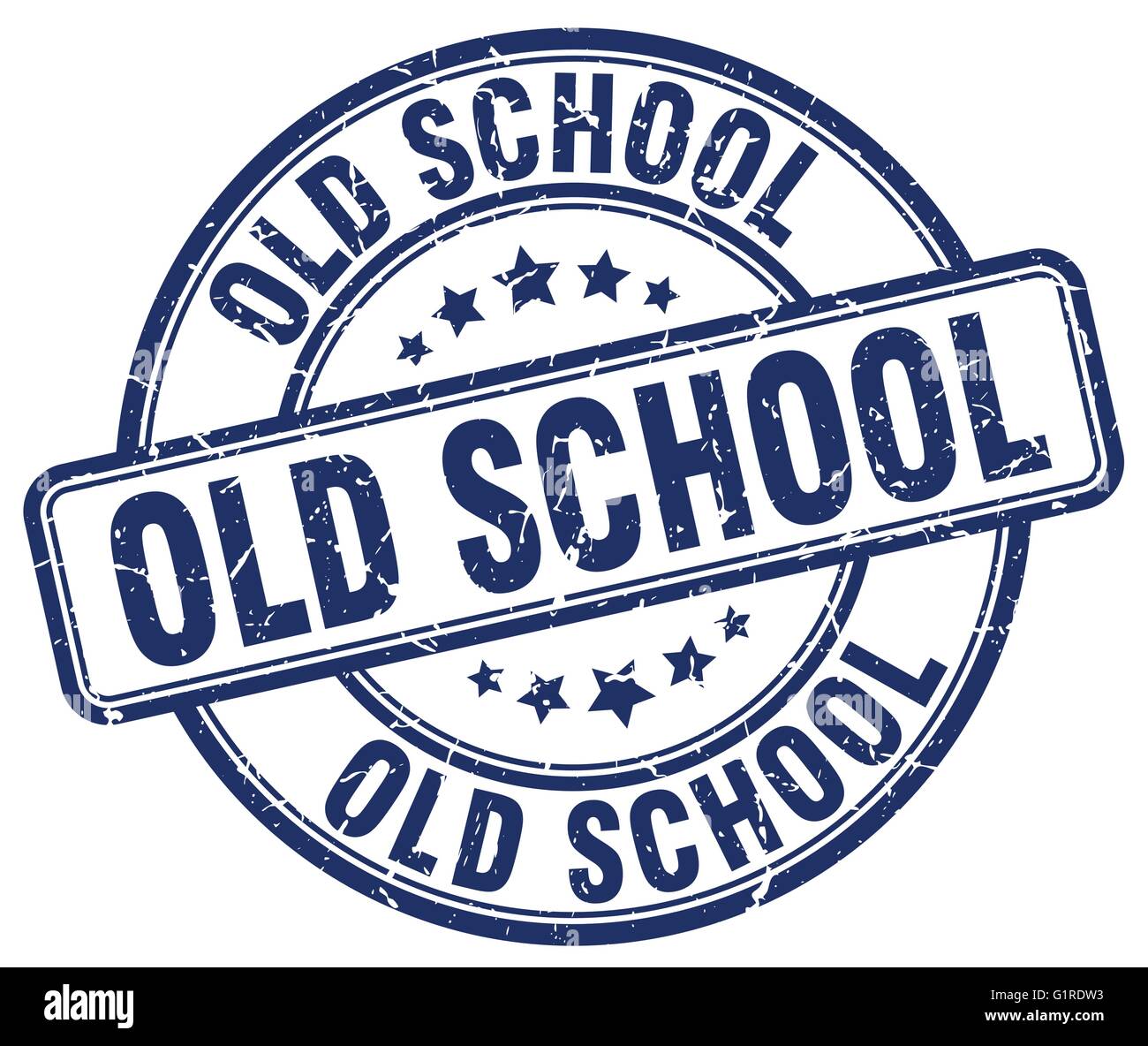 old school blue grunge round vintage rubber stamp Stock Vector Image ...