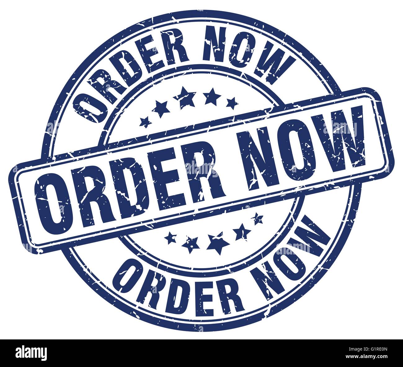 order now blue grunge round vintage rubber stamp Stock Vector Image ...