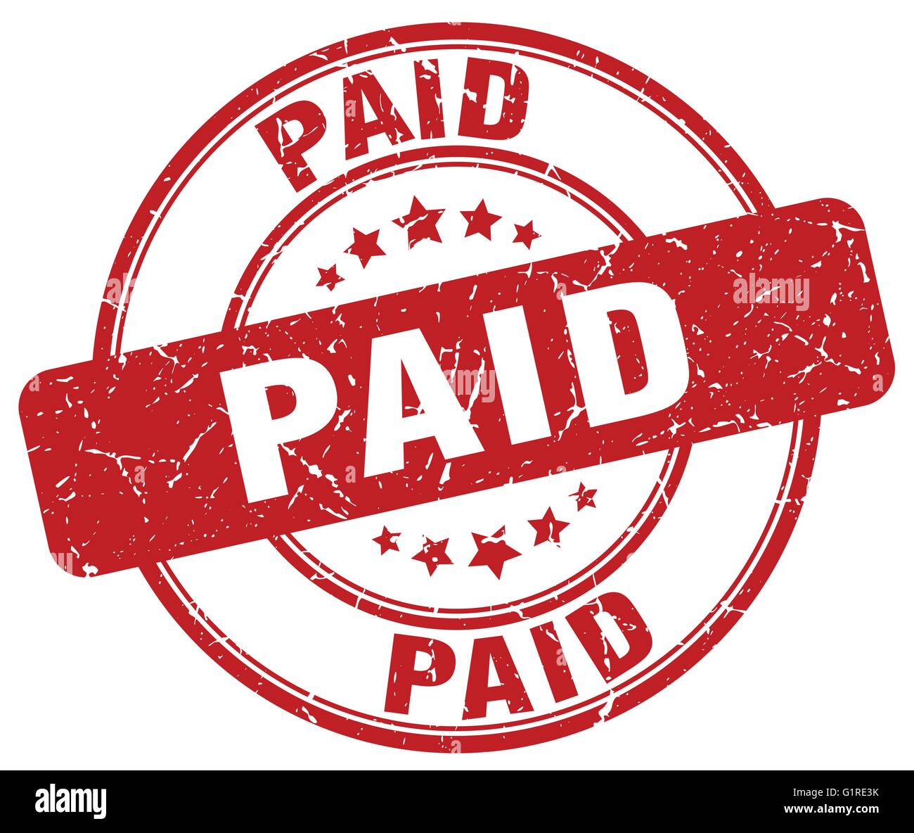 Paid red round grunge hi-res stock photography and images - Alamy
