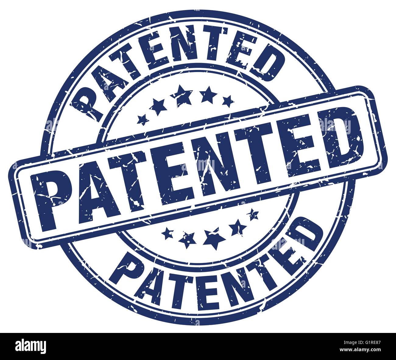 Patented blue round grunge Stock Vector Images - Alamy