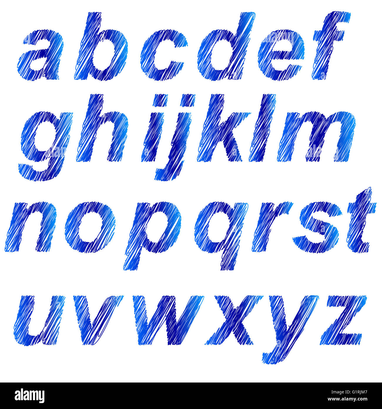 Blue Alphabet Isolated Stock Photo - Alamy