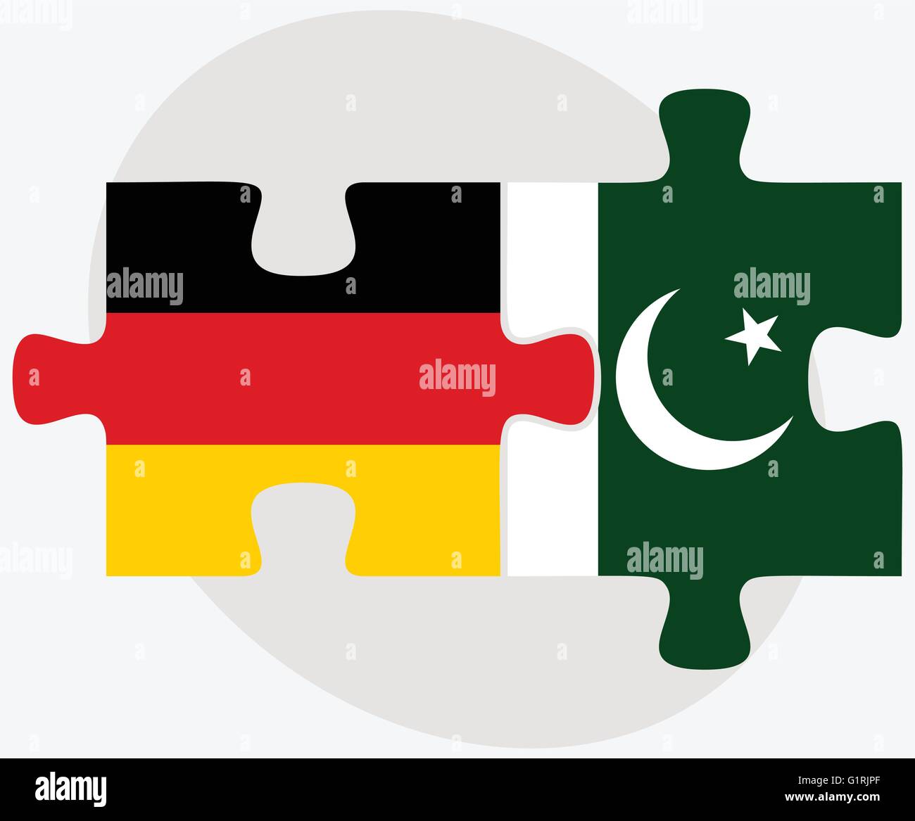 Germany and Pakistan Flags in puzzle isolated on white background Stock ...