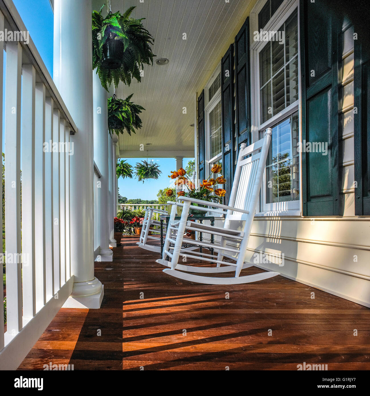 Suburban house porch Stock Photo - Alamy