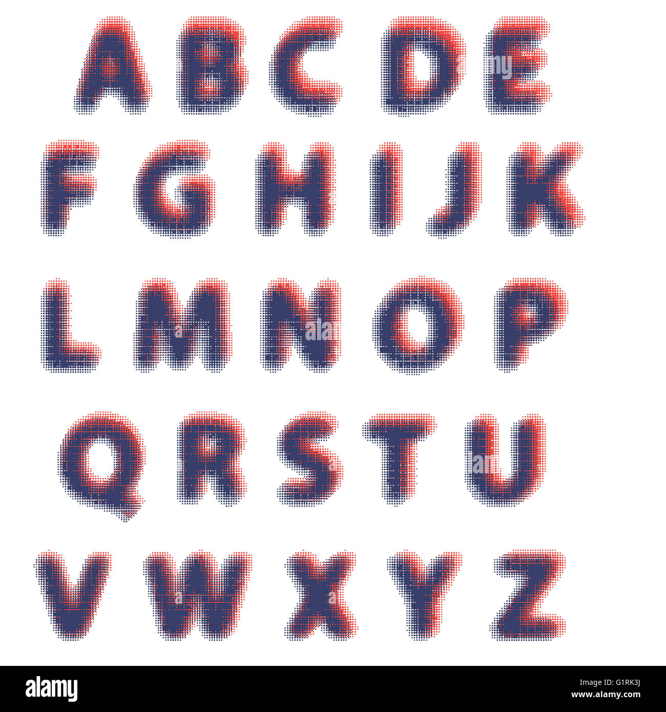 Alphabet Isolated on White Background. Set of Letters Stock Photo - Alamy