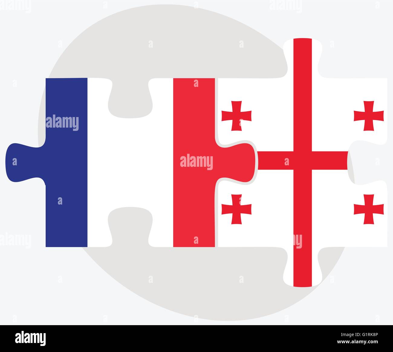 France and Georgia Flags in puzzle isolated on white background Stock ...